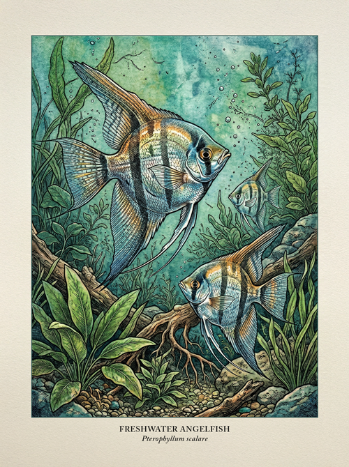 Tri skalara (Freshwater Angelfish - Pterophyllum scalare)