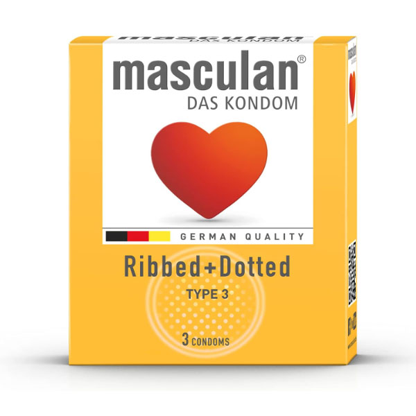 Masculan Ribbed + Dotted 3 pak