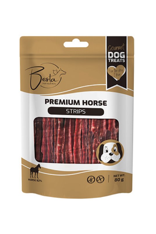 BESTA POSLASTICESTRIPS KONJETINA 80g
BESTA POSLASTICESTRIPS KONJETINA 80g