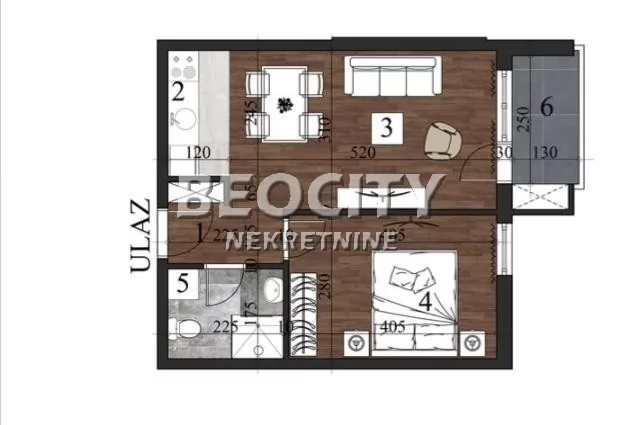Dvosoban stan, 44 m2, Grbavica ID: 130320