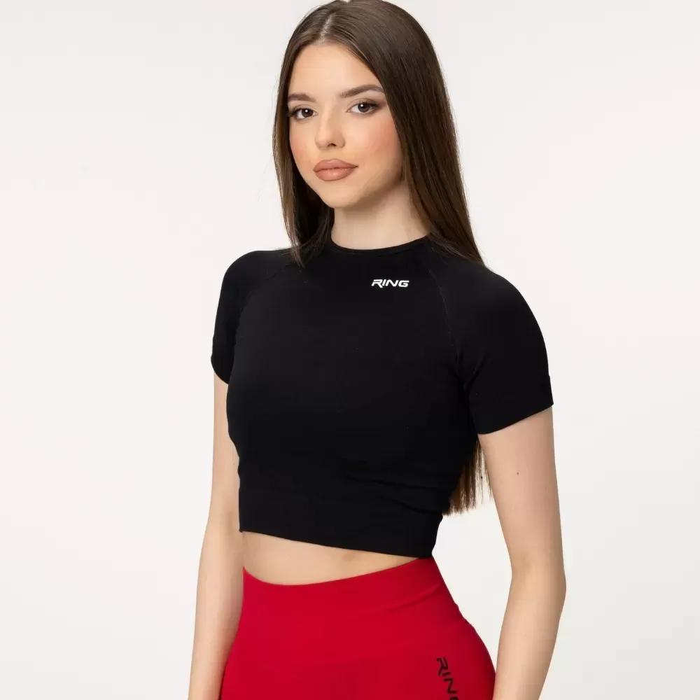 RING Active Crop Top Jet Black