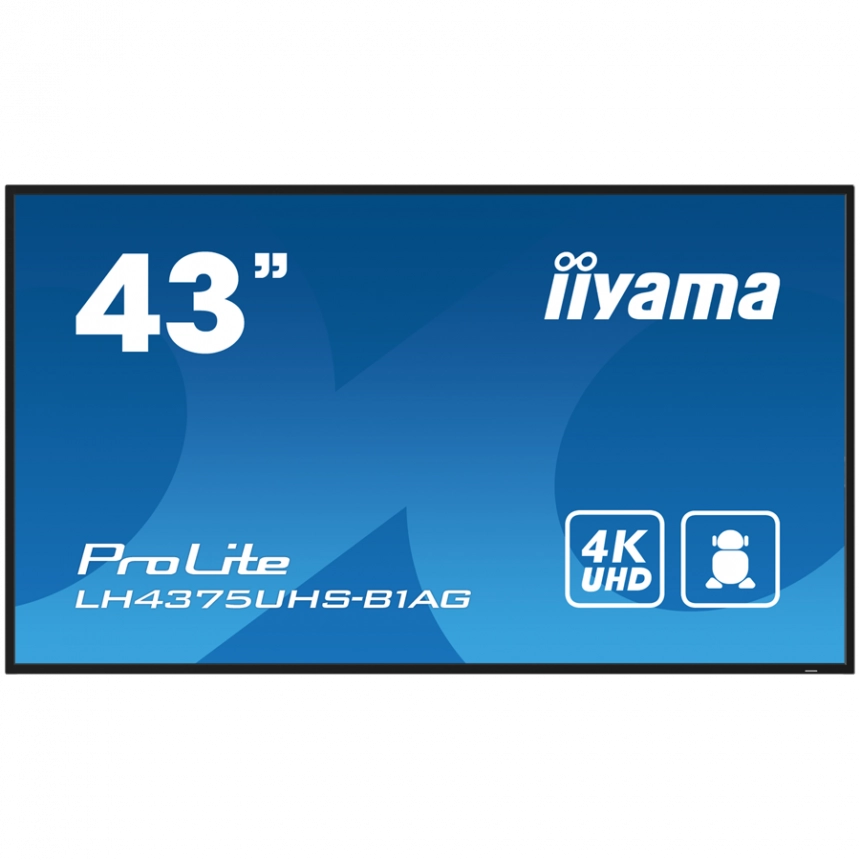 iiyama 43" 4K UHD Professional Digital Signage 24/7 display featuring Android OS, FailOver and Intel® SDM slotChoose non-stop high performance and reliability with the ideal all-in-one signage sol...