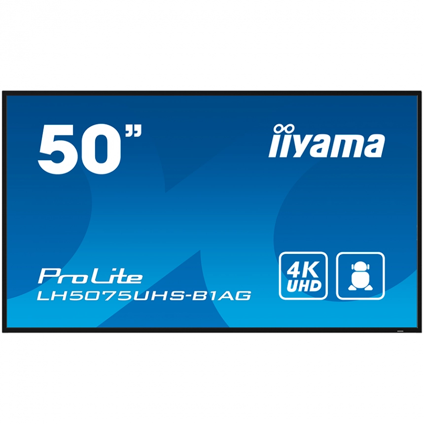 IIYAMA LFD LH5075UHS-B1AG 50" 4K UHD VA 3840 x 2160 @60Hz 500 cd/m² 5000:1 9.5ms Android 11 OS, iiSignage², FailOver, EShare landscape, portrait