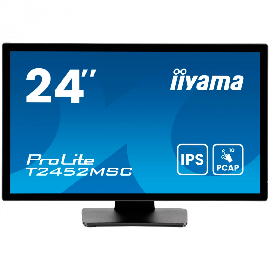 iiyama 24" IPS Bonded PCAP, 10P Touch with AG and Anti-Finger print coating, 1920x1080, Flat Bezel Free Glass Front, HDMI, DisplayPort, 345cd/m2 (with touch), USB Hub 2x 3.2, Speakers