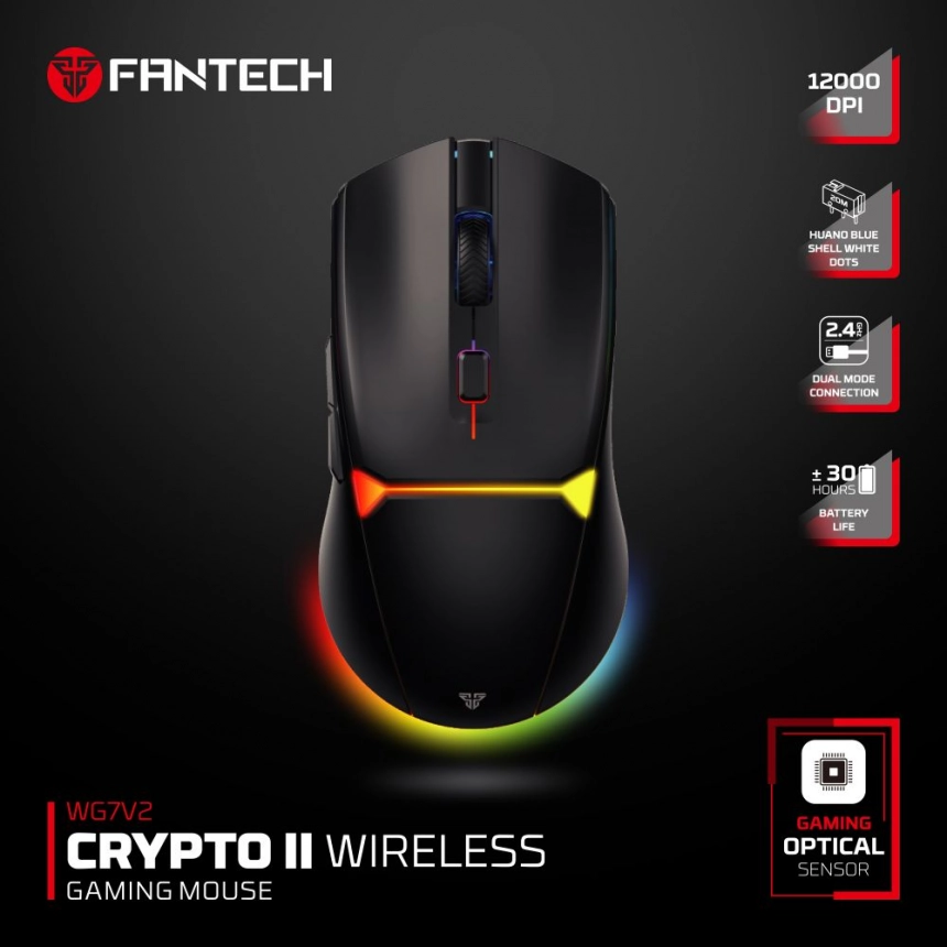 Mis Wireless Gaming Fantech WG7V2 Crypto II crni