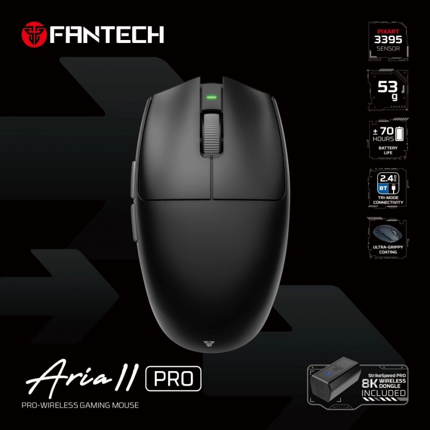 Mis Wireless Gaming Fantech XD7V2P Aria II PRO crni