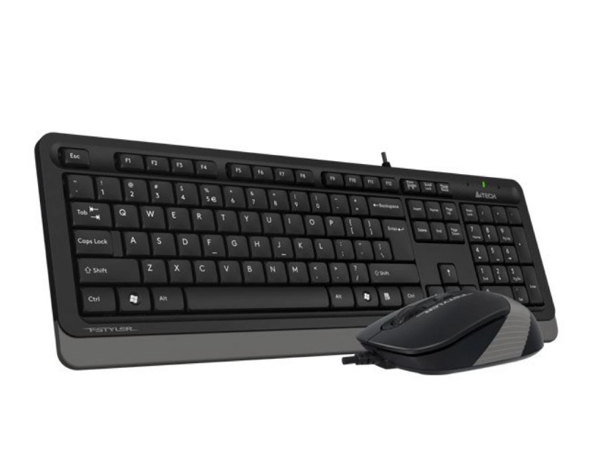 A4 TECH F1010 FSTYLER USB US siva tastatura + USB sivi miš