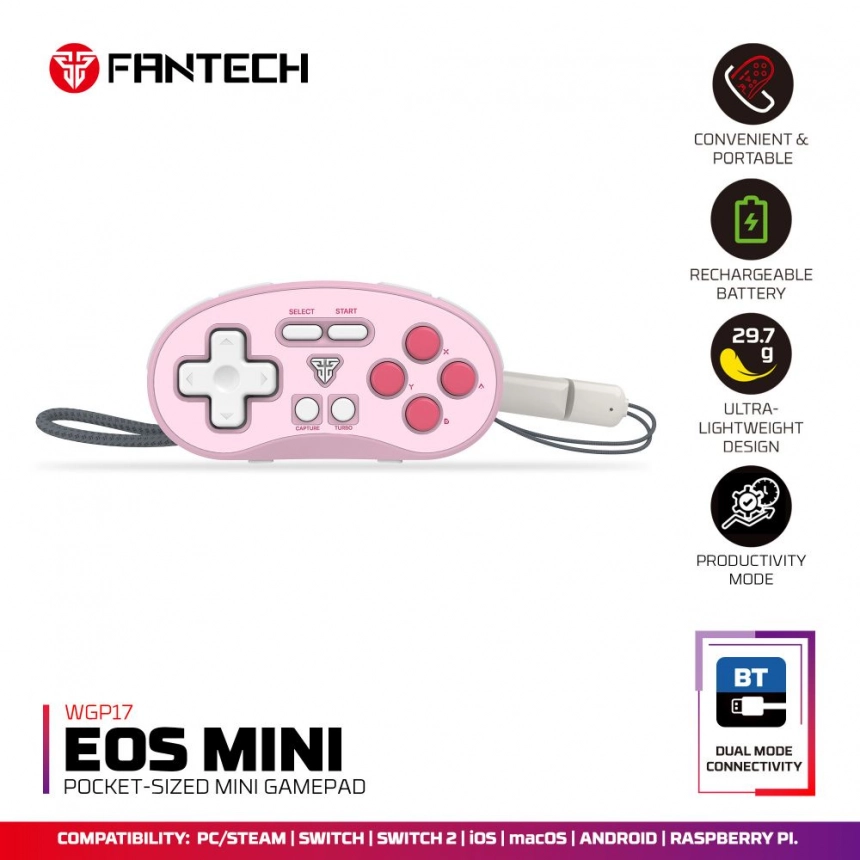 Joypad Wireless Fantech WGP17 Eos mini rozi