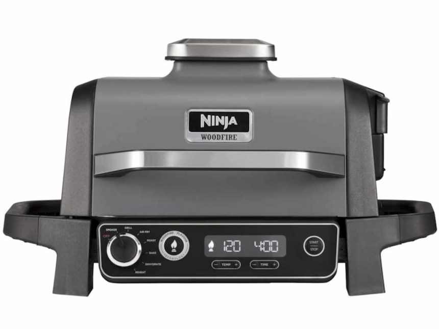 Gril NINJA OG701EU Woodfire Electric Outdoor BBQ Grill & Smoker/2400W/crna