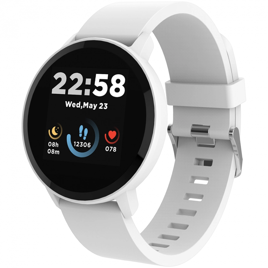 CANYON Lollypop SW-63, Smart watch, 1.3inches IPS full touch screen, Round watch, IP68 waterproof, multi-sport mode, BT5.0, compatibility with iOS and android, Silver white, Host: 25.2*42.5*10.7mm...