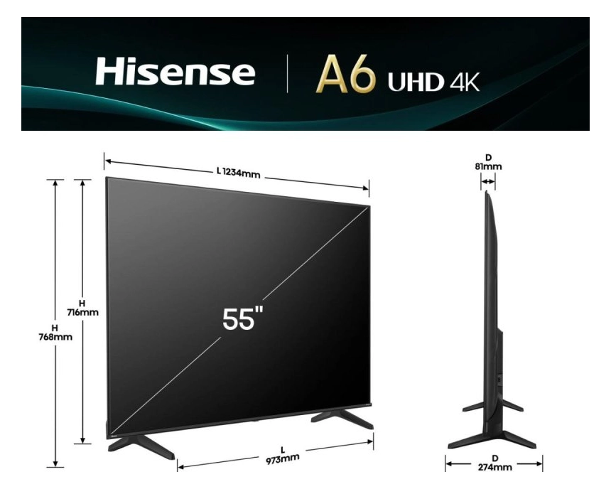 HISENSE 55 inča 55A6Q 4K UHD LED Smart TV