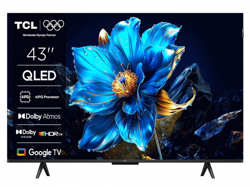 Televizor TCL 43P7K/QLED/43"/4K UHD/60Hz/Google TV/crna