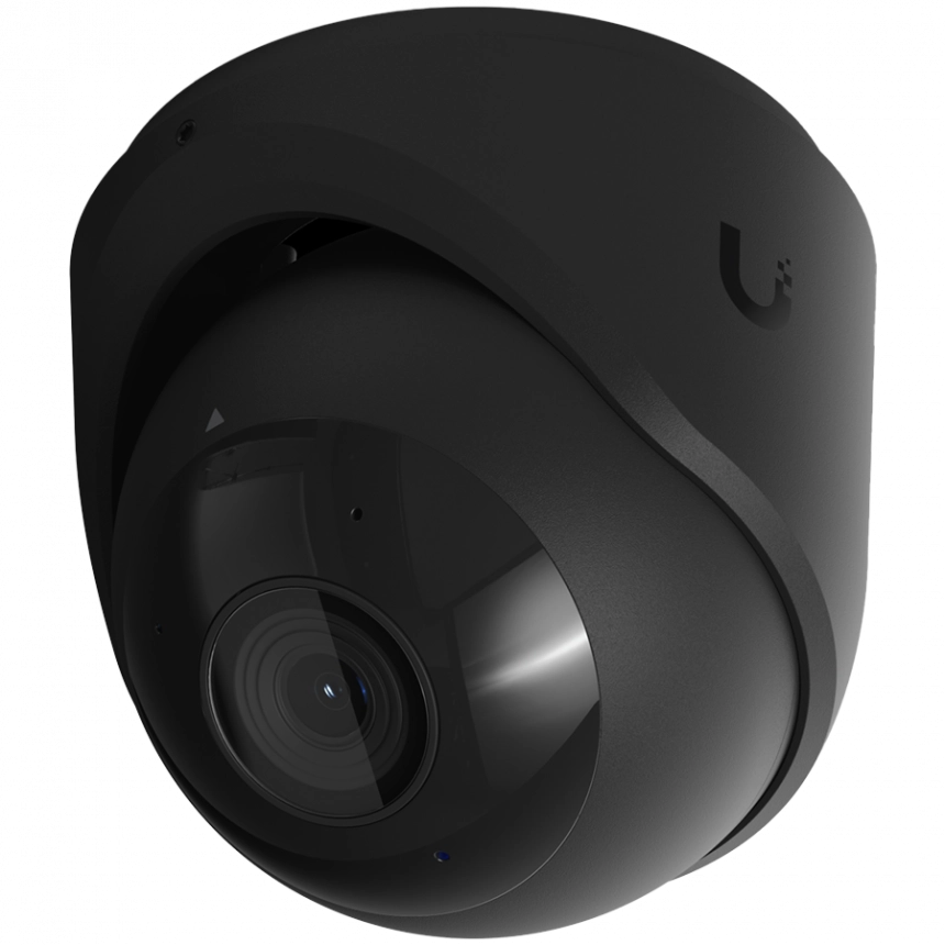 Ubiquiti UVC-G6-Turret-B Black, All-weather, tamper-resistant 4K PoE camera with a 1/1.8" 8MP image sensor, Multi-TOPs AI Engine, and 3-axis manual adjustments for flexible installation