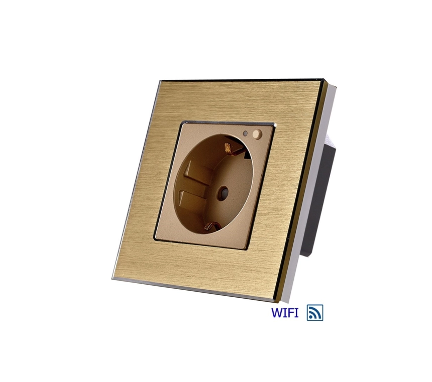 Exeshop 16A EU Wi-Fi WALL SOCKET AL Zlatni (TUYA)