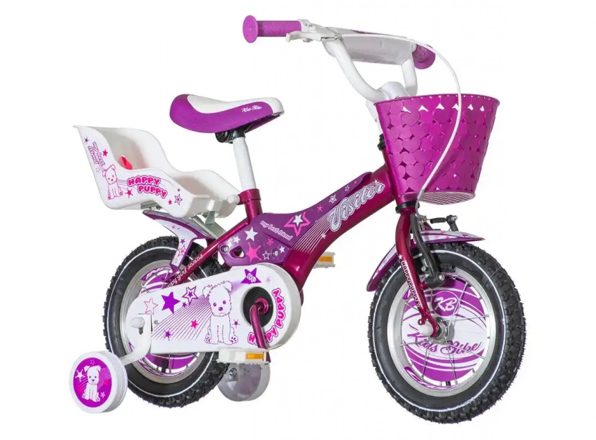 Venera Bike Bicikla Visitor Happy Puppy 12/pomoćni točkići/Ljubičasto bela