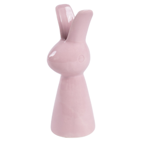 Uskršnja figura zeka keramička 15cm roze