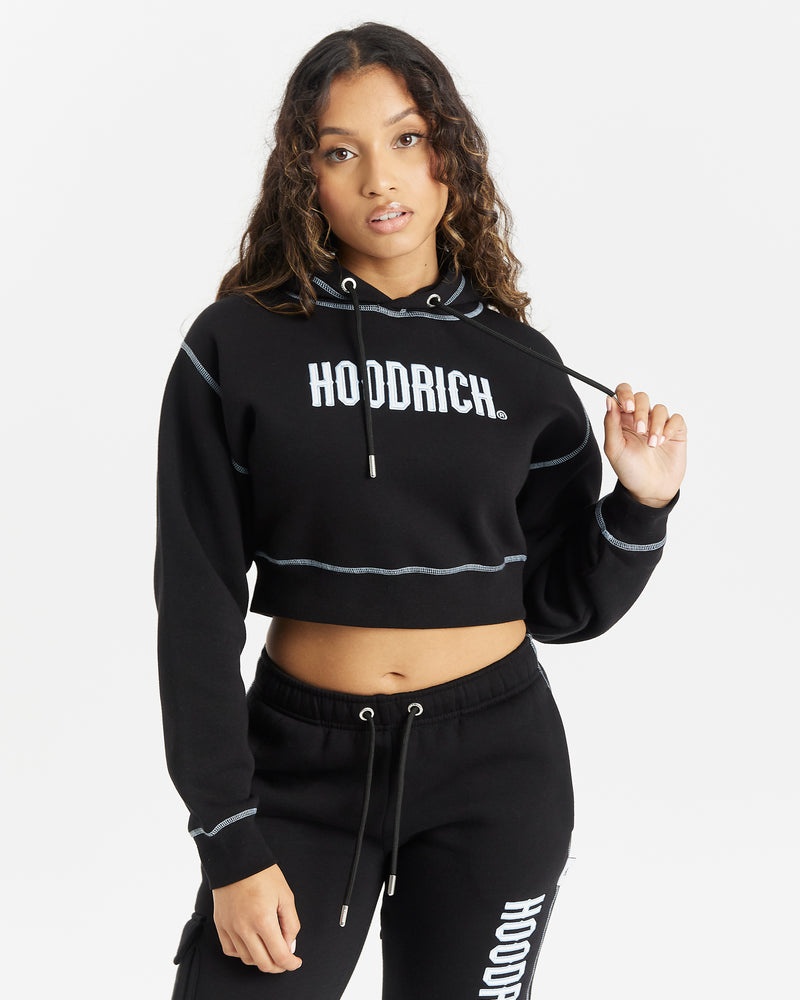Hoodrich OG Distinct Cropped Ženske Duks Crne Bijele Plave Srbija | 21GQFWNAM