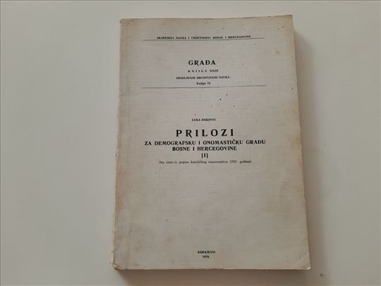 Prilozi za demografsku i onomastičku građu BiH