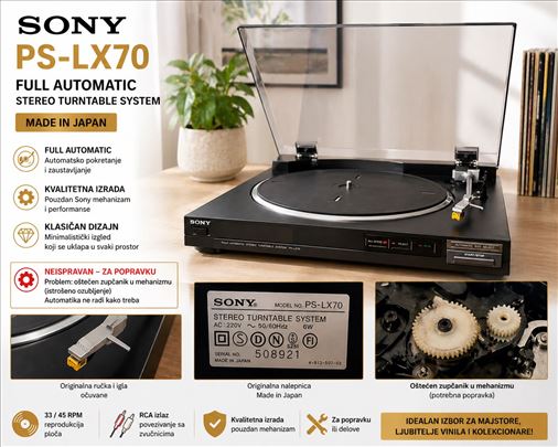 Sony PS-LX70 gramofon za ploče – servo controlled