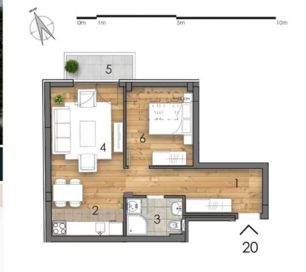 Dvosoban stan na prodaju, 48m2, 133.500€