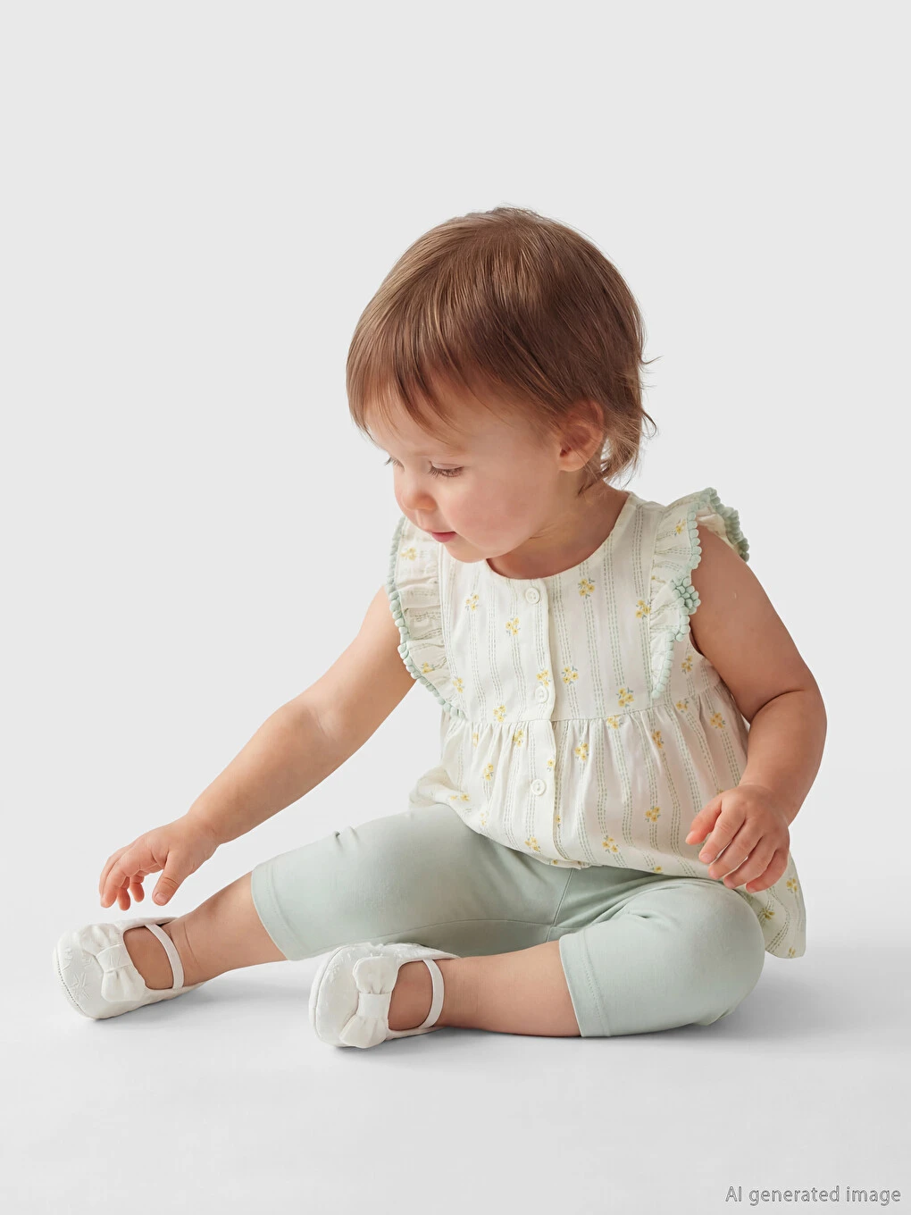 LCW baby Bebi Devojčice Cvetna Košulja I Helanke