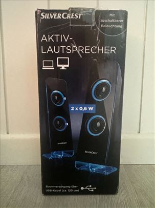 SilverCrest aktivni zvucnici USB PC LED NOVO, CH