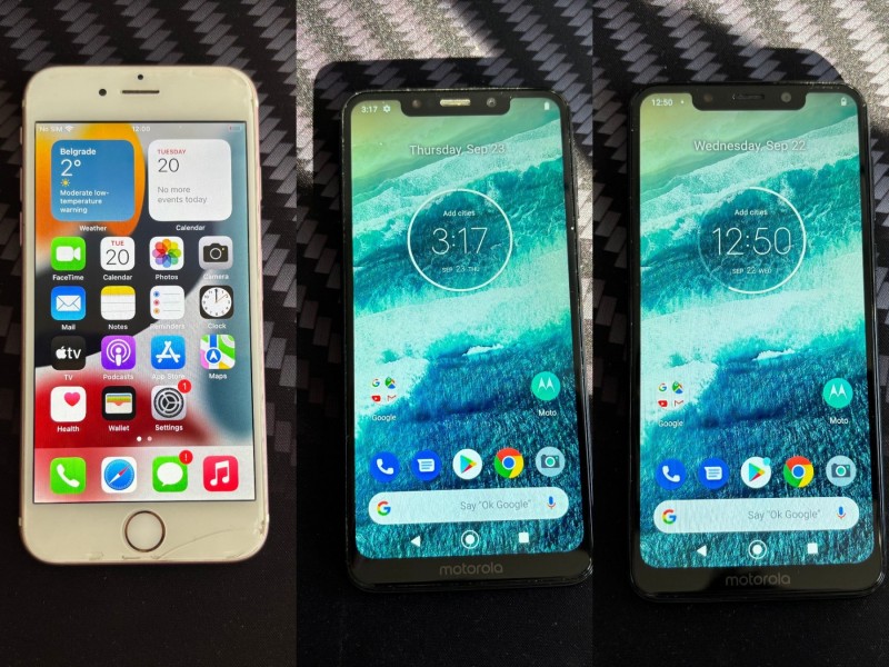 Polovni telefoni Motorola One i iPhone 6s (3 TELEFONA)