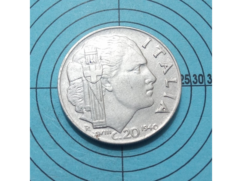 Italija 20 centesimi 1940g km75b