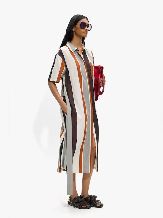 MIDI DRESS WITH POCKET AND BELT