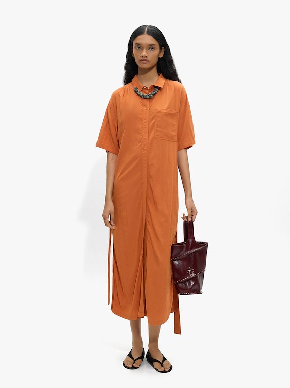 MIDI DRESS WITH POCKET AND BELT