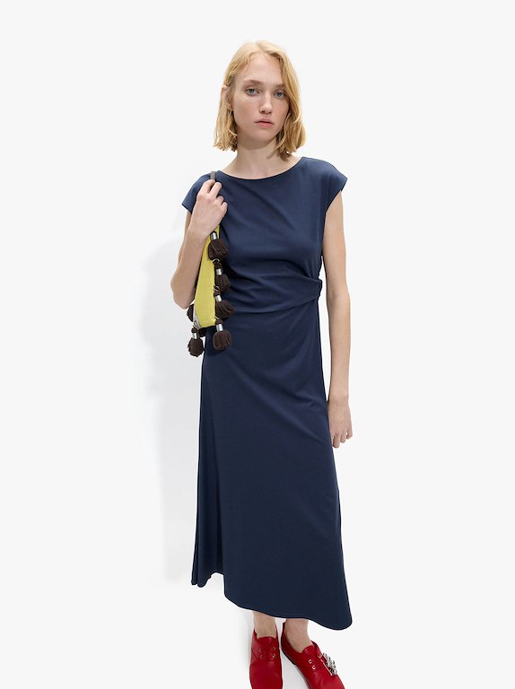 MIDI DRESS WITH DRAPED