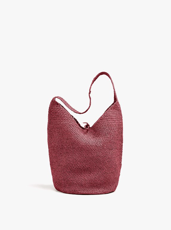 SHOULDER BAG WITH STRAW EFFECT