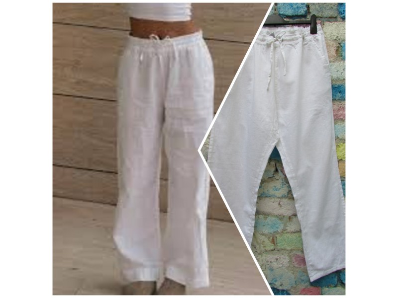 ELLENOR, lan i pamuk, pantalone, XL (46-50), novo
