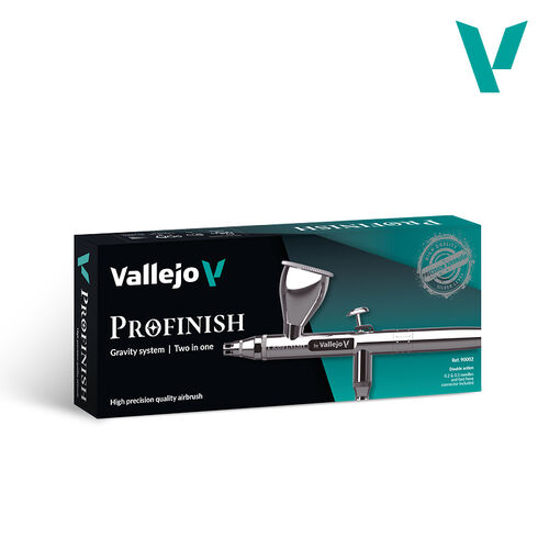 NEW! Vallejo 90002 Aerograf PROFINISH By Vallejo Gravity System 2 in 1 - 0.2 / 0.3