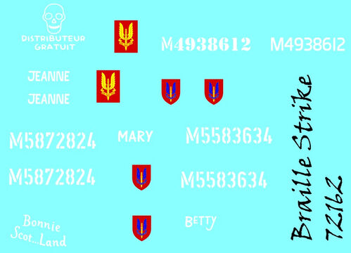 NEW! Braille Strike 72162 Belgian SAS Jeeps in NW Europe Decal Set