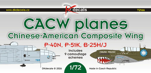 NEW! DKdecals 72166 Chinese-American Composite Wing (CACW) Planes
