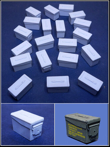 NEW! Callsign Models 16004 50 Cal Ammo Boxes with Decals (20 pcs) - Vietnam War