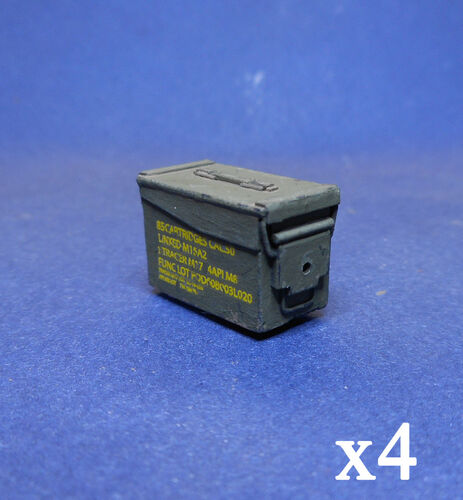 NEW! Callsign Models 16005 US 0.50 Cal Ammo Boxes with Decals (4 pcs) - Vietnam War