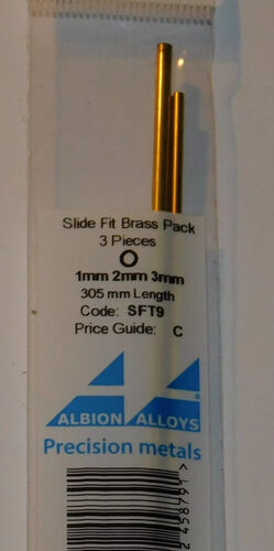 NEW! Albion Alloys SFT9 Slide Fit Brass Pack 1.0, 2.0 & 3.0 mm (3 pcs)