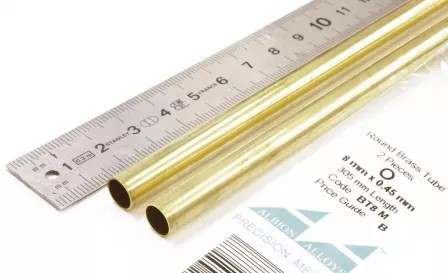 NEW! Albion Alloys BT8M Brass Tube 8 x 0.45 x 305 mm (1 pc / 1 szt.)