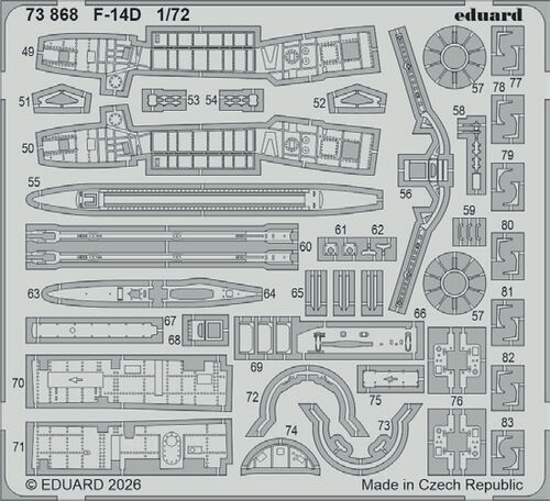 Eduard 73868 Grumman F-14 D Tomcat - PE Set (for Tamiya Kits)
