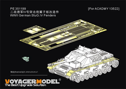 NEW! VoyagerModel.Co.Ltd PE351199 German WWII StuG.IV - Fenders (for Academy 13522 Kit)