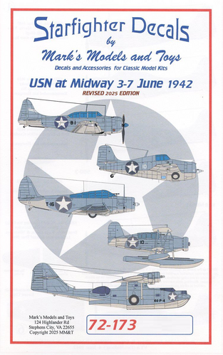 NEW! Starfighter Decals 72173 US Navy at Midway (3-7 June 1942)