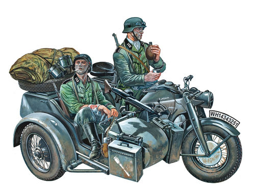 Italeri 0317 Zundapp KS750 With Sidecar