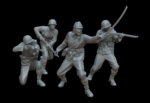 NEW! White Stork Miniatures F72175 Banzai ! (4 Figures / 3D-Printed)