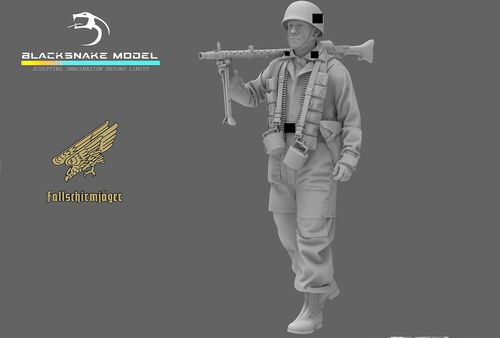 BlackSnake Model FSJ-05-16 German WWII Fallschirmjaeger Fireteam MG34 Support (1 Figure / Soldier No.5)