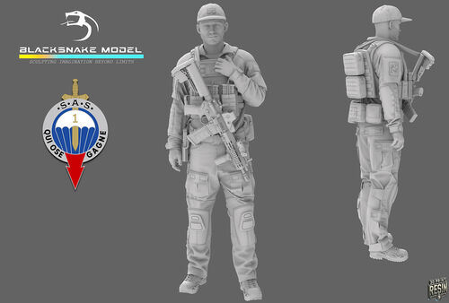 NEW! BlackSnake Model SAS-01-16 French Modern SAS - 1st Marine Infantry Parachute Regiment Soldier 1 (1 Figure)