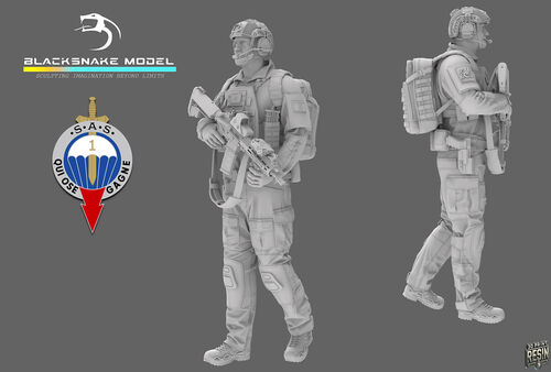 NEW! BlackSnake Model SAS-02-16 French Modern SAS - 1st Marine Infantry Parachute Regiment Soldier 2 (1 Figure)