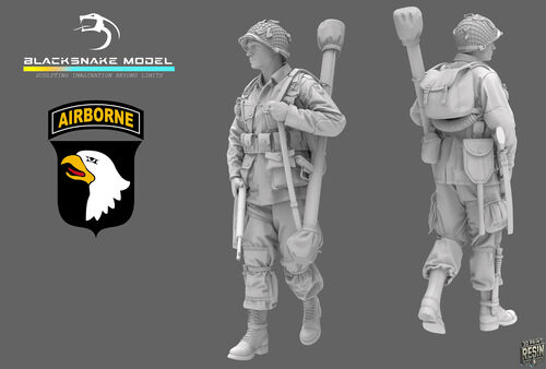 NEW! BlackSnake Model ST-14-16 US WWII 101st Airborne - Soldier 14 with Bazooka (1 Figure)