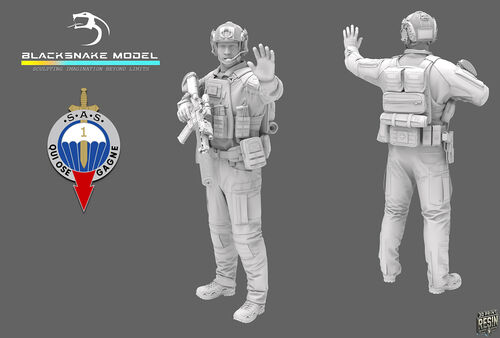 NEW! BlackSnake Model SAS-06-16 French Modern SAS - 1st Marine Infantry Parachute Regiment Soldier 6 (1 Figure)